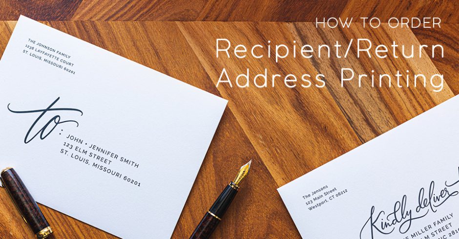 How to Order Recipient/Return Address Printing « Blog :: Miller's ...